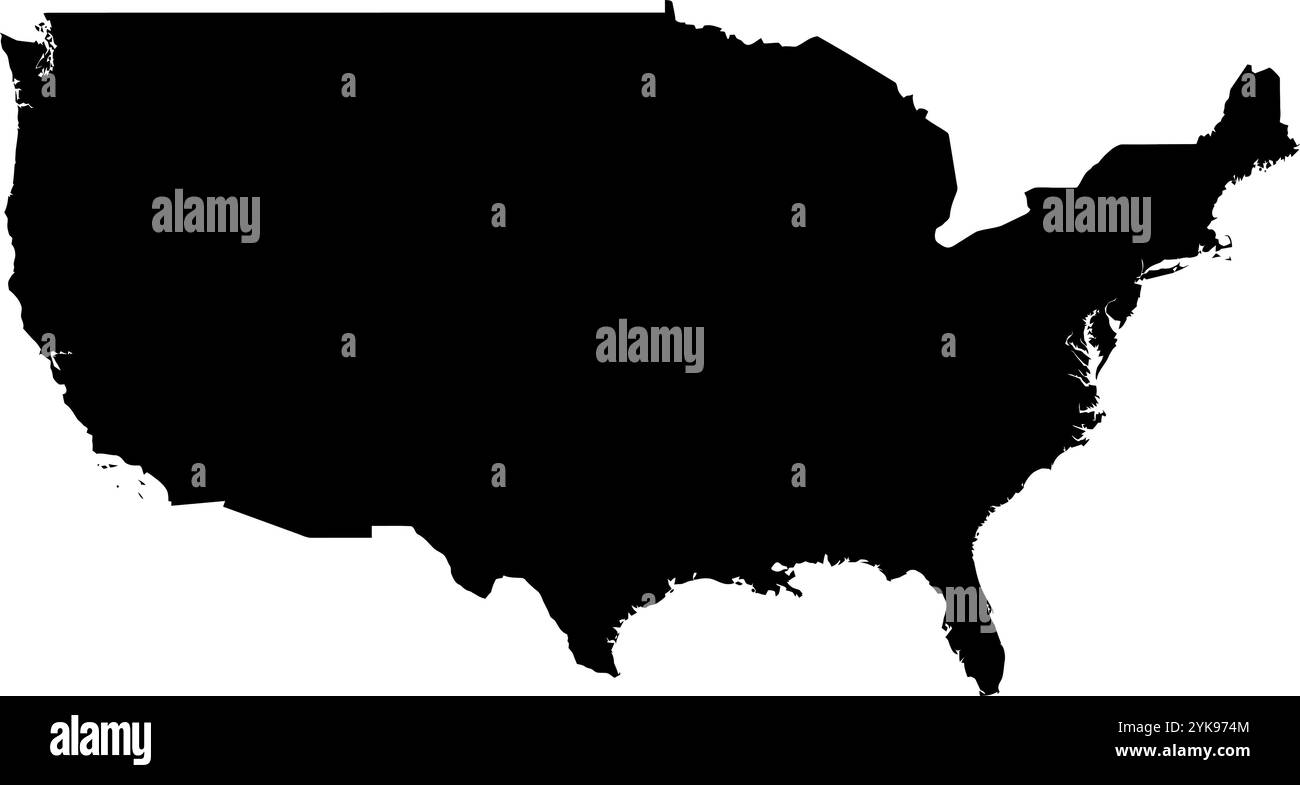 A contour map of USA. Vector graphic illustration on a transparent ...