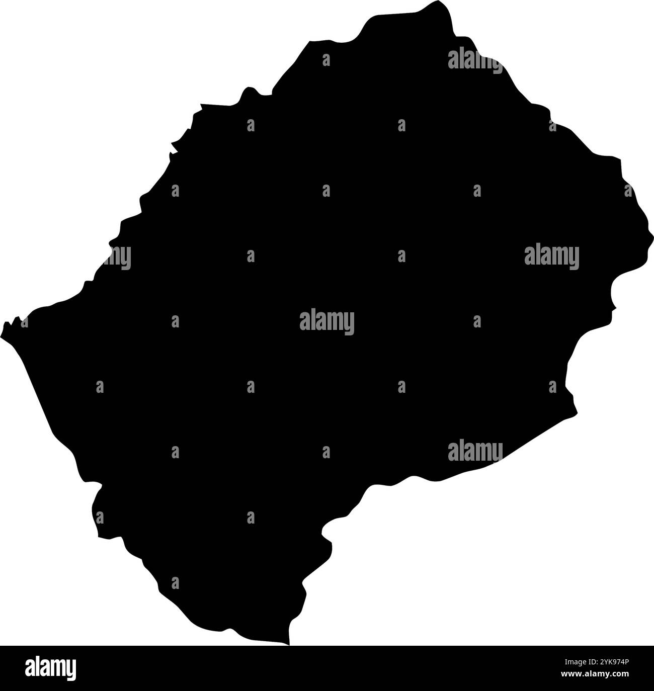 A contour map of Lesotho. Vector graphic illustration on a transparent ...
