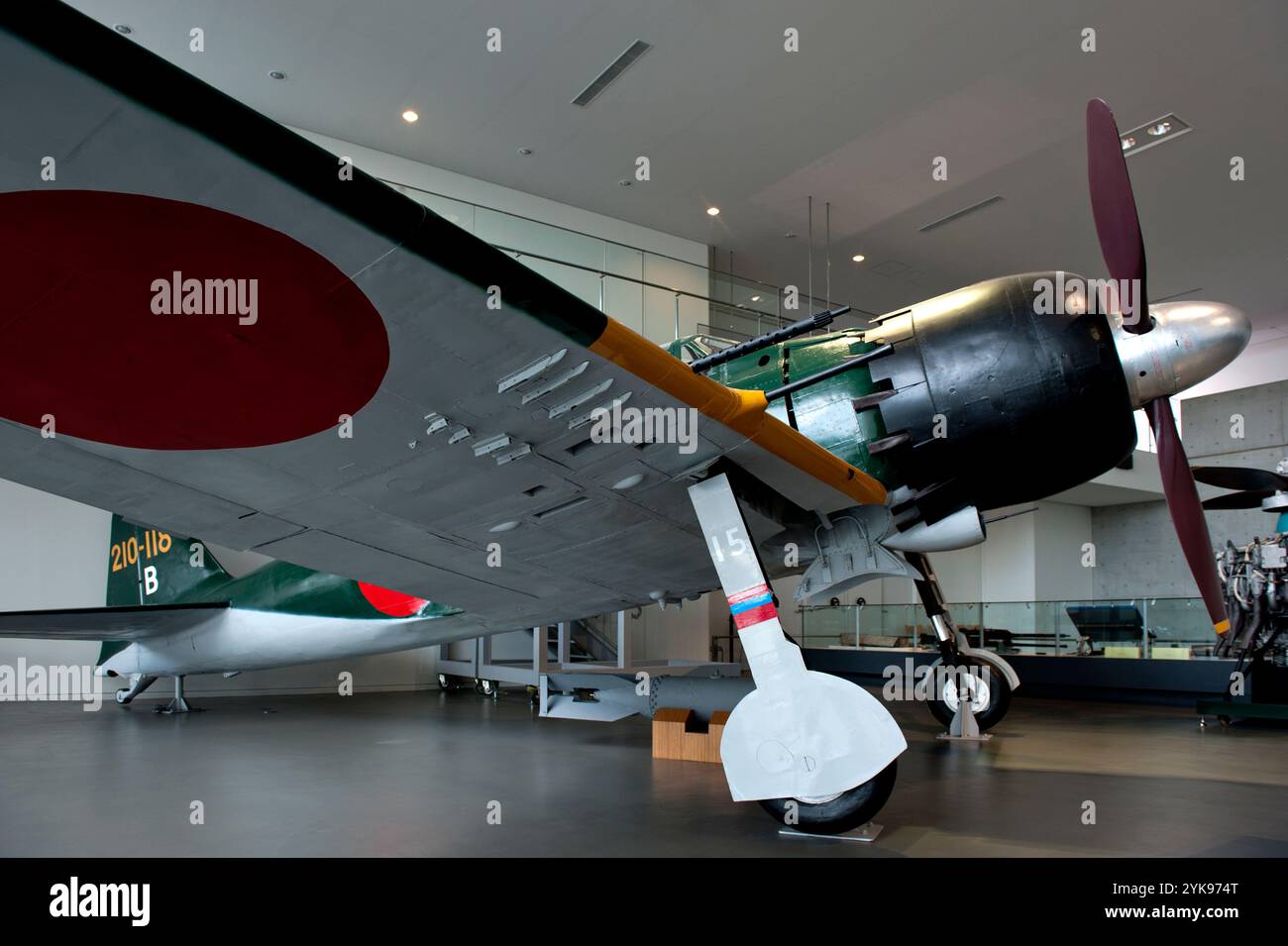 World War Two Mitsubishi A6M Zero fighter airplane on display at the ...