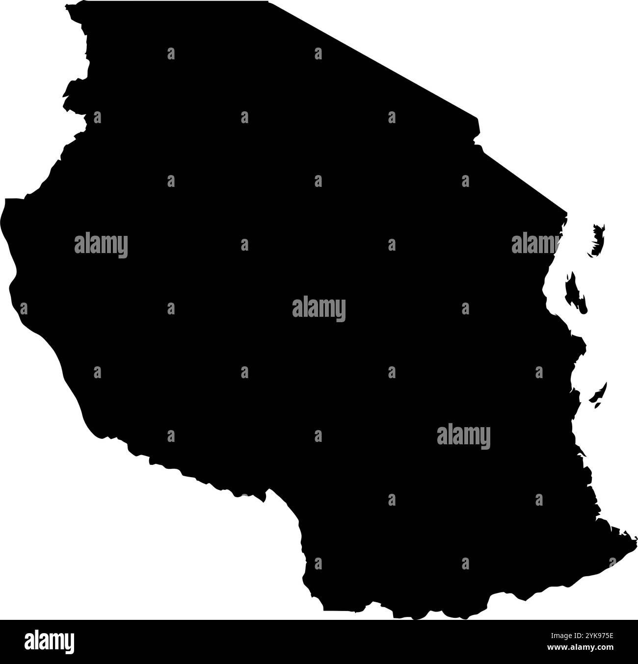 A contour map of Tanzania. Vector graphic illustration on a transparent ...
