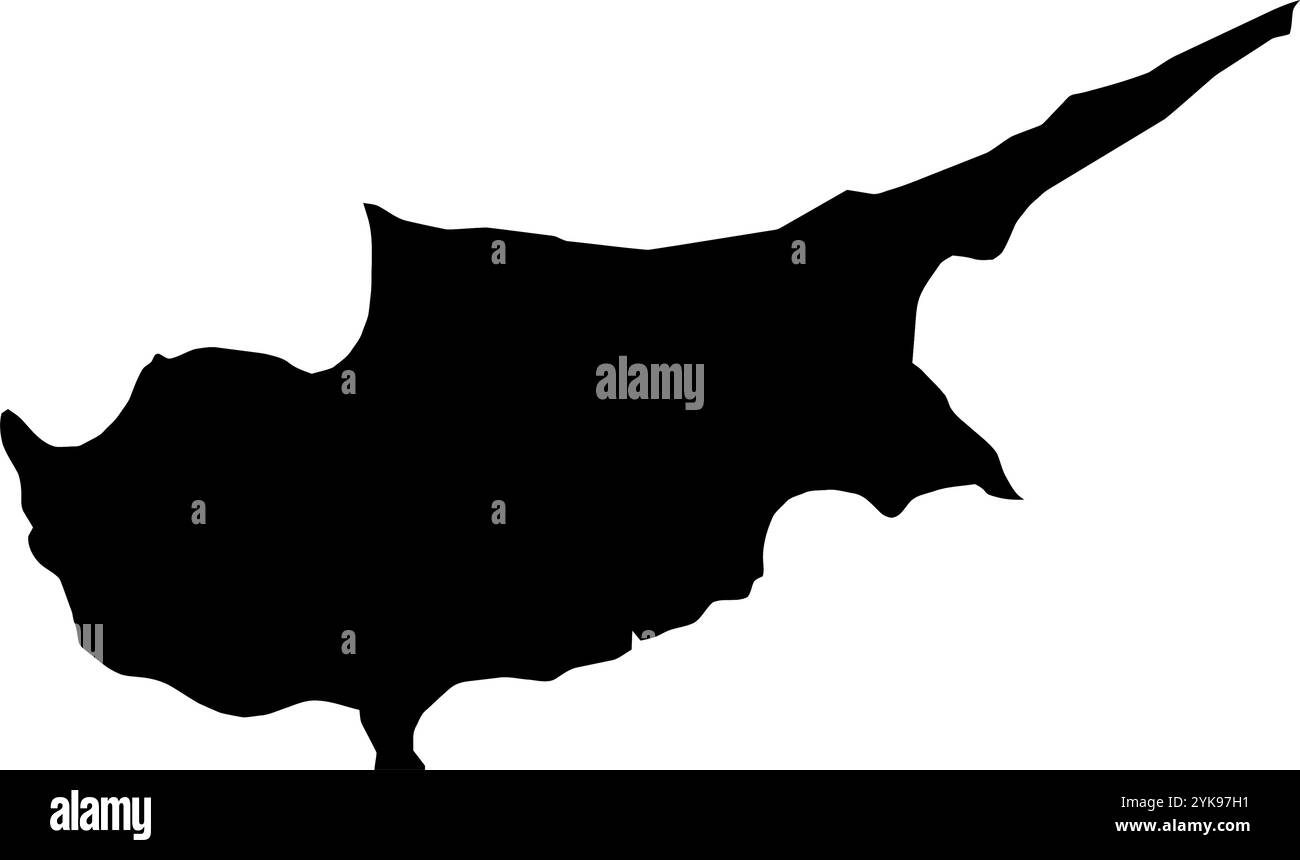 A contour map of Cyprus. Vector graphic illustration on a transparent ...
