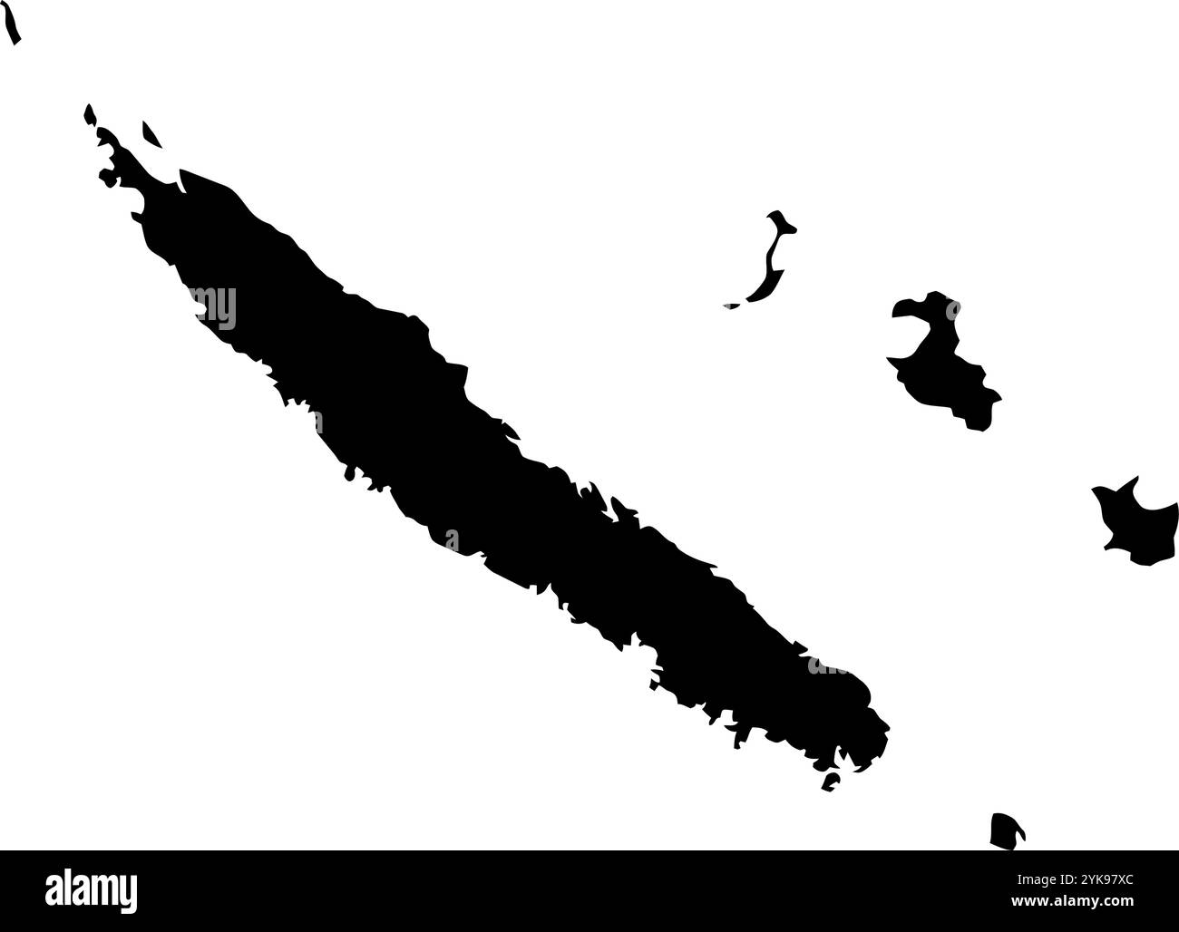 A contour map of New Caledonia. Vector graphic illustration on a ...