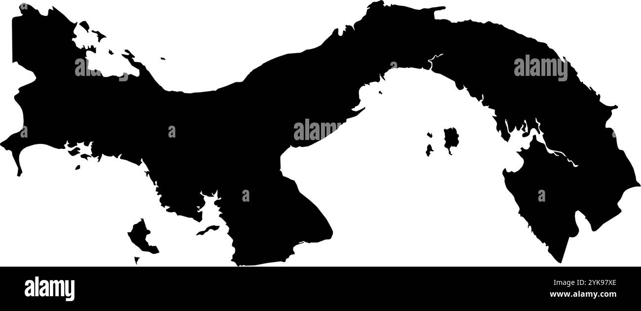 A contour map of Panama. Vector graphic illustration on a transparent ...