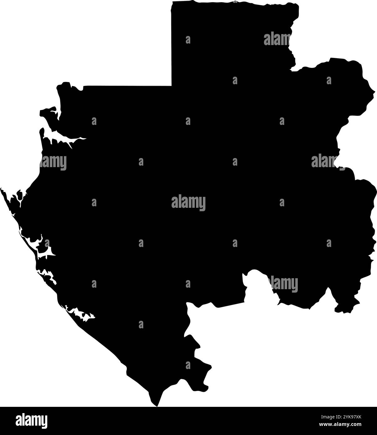 A contour map of Gabon. Vector graphic illustration on a transparent ...