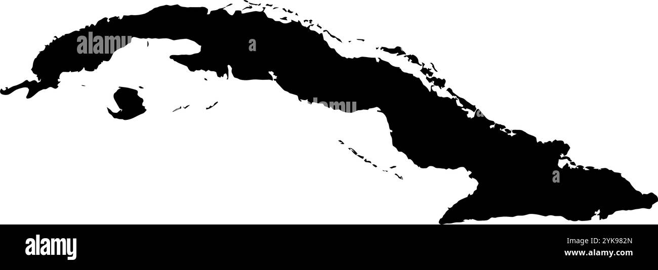 A contour map of Cuba. Vector graphic illustration on a transparent ...