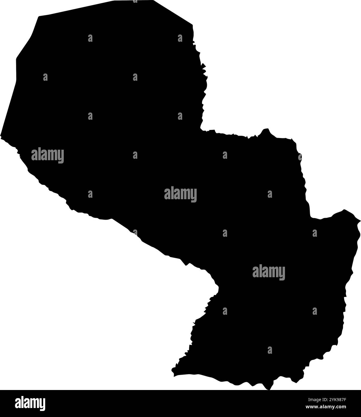 A contour map of Paraguay. Vector graphic illustration on a transparent ...