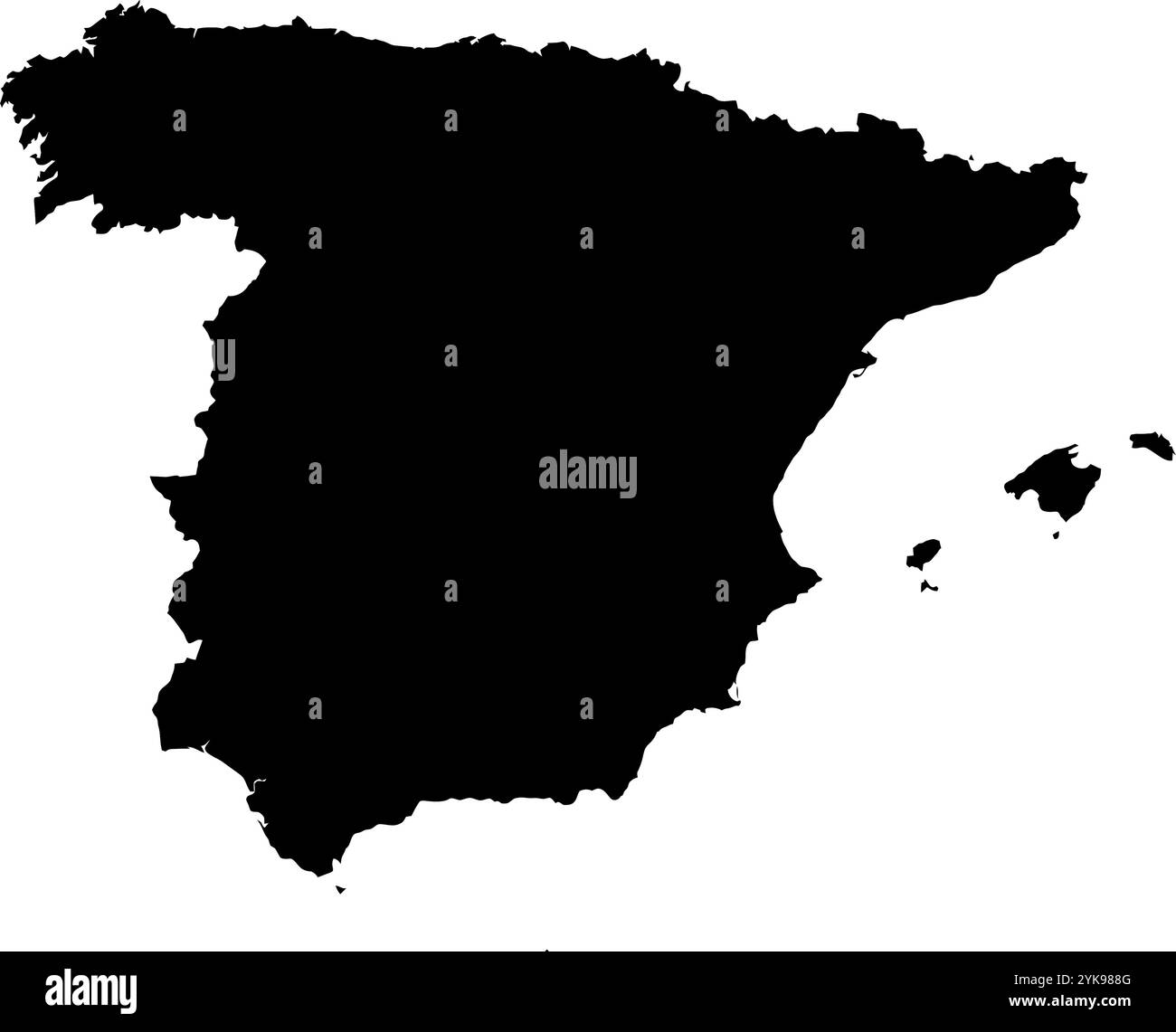 Spain map outline hi-res stock photography and images - Alamy