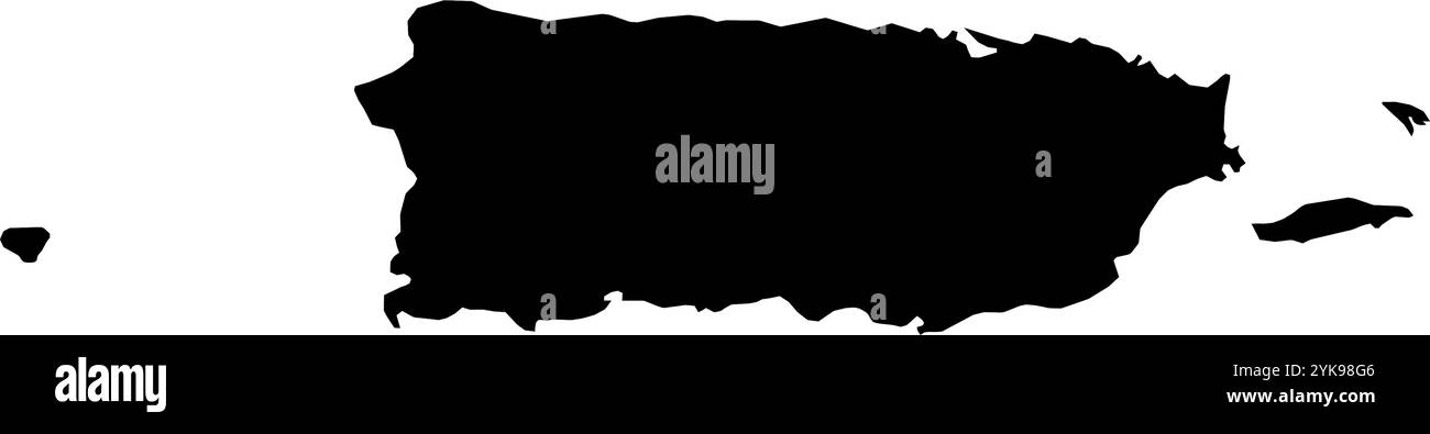 A contour map of Puerto Rico. Vector graphic illustration on a ...