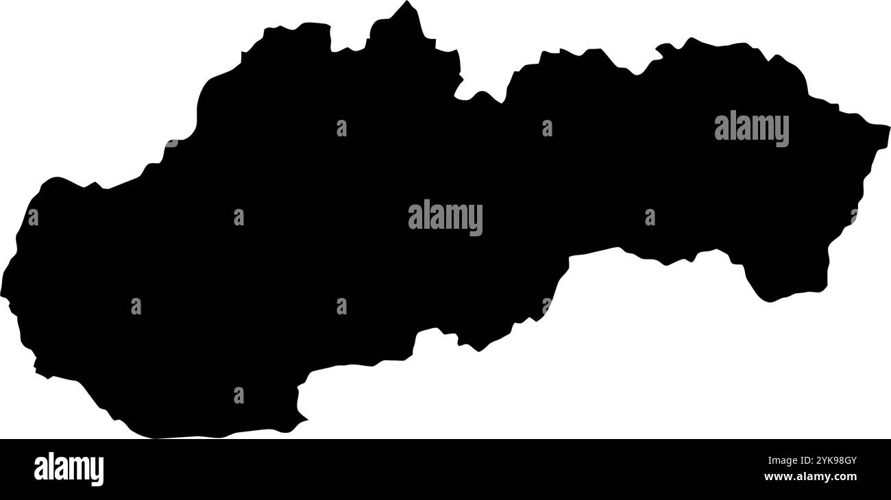 A contour map of Slovakia. Vector graphic illustration on a transparent ...