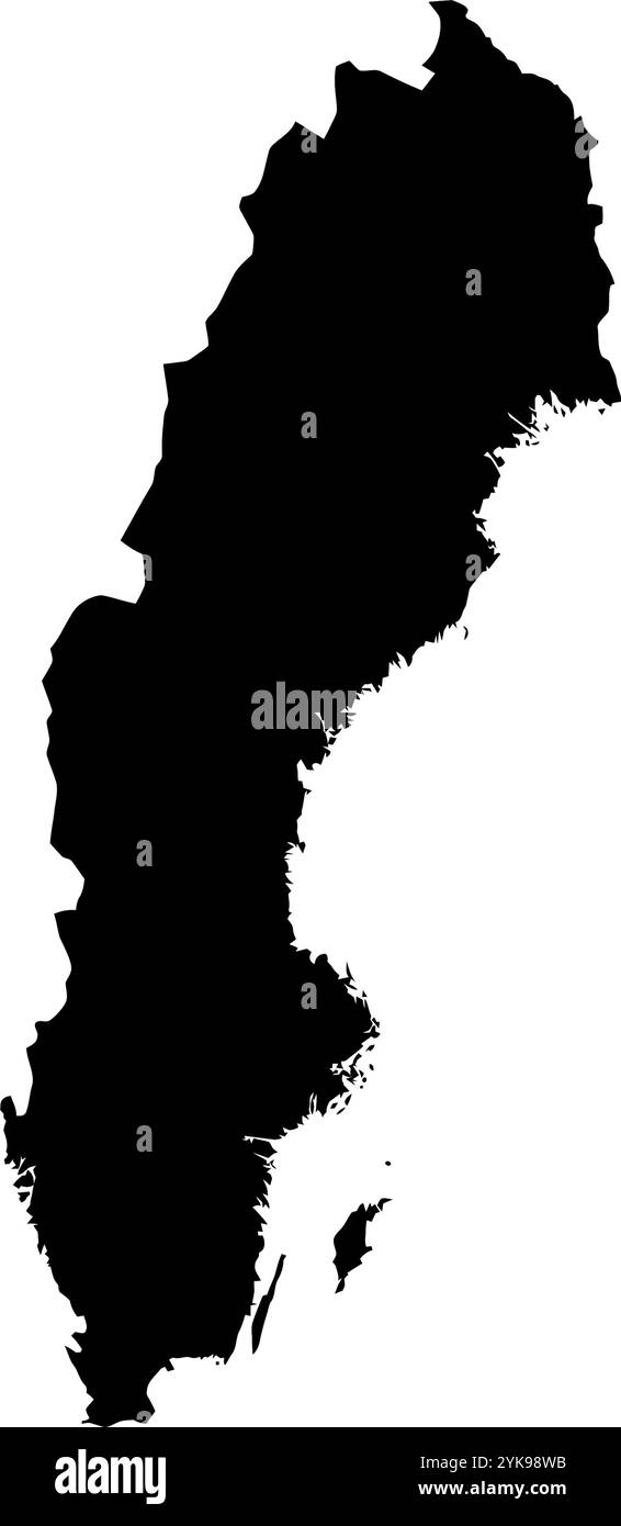 A contour map of Sweden. Vector graphic illustration on a transparent ...