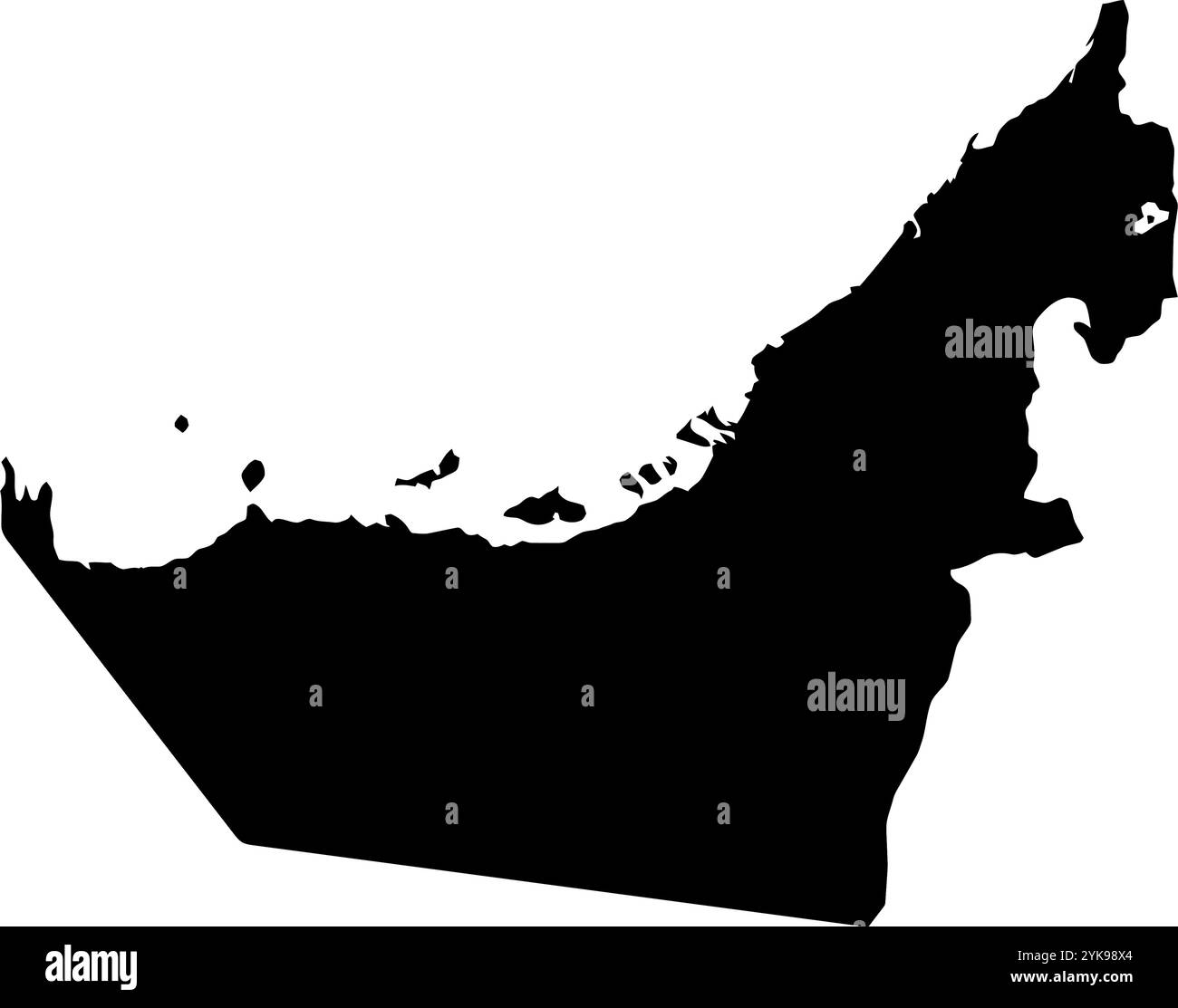 A contour map of United Arab Emirates. Vector graphic illustration on a ...