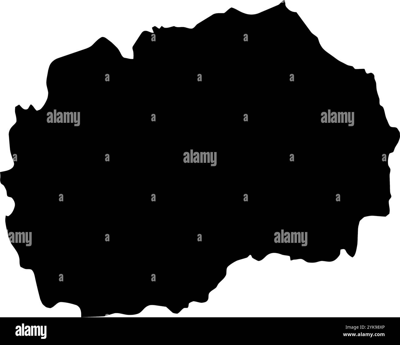 A contour map of North Macedonia. Vector graphic illustration on a ...