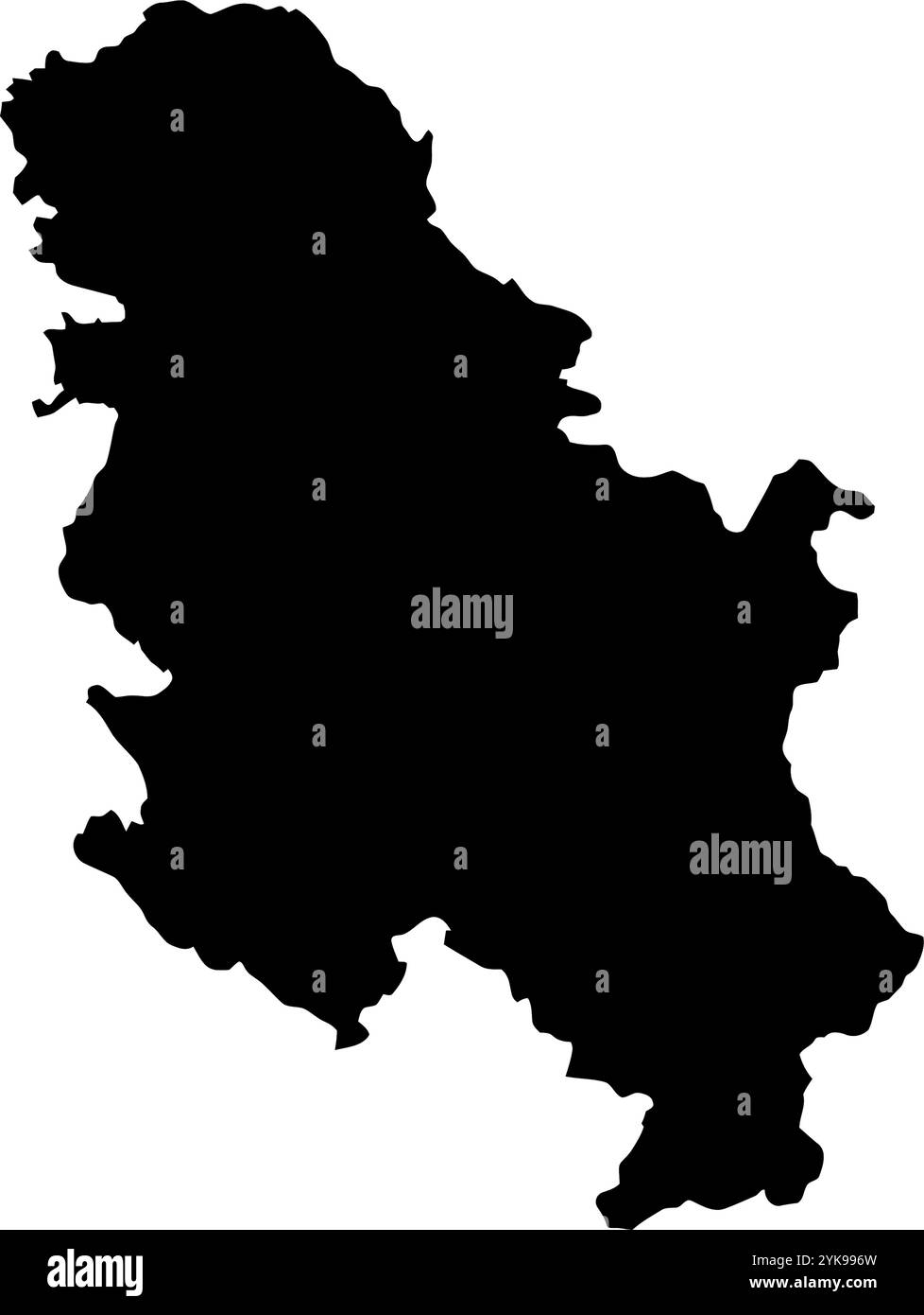 A contour map of Serbia. Vector graphic illustration on a transparent ...