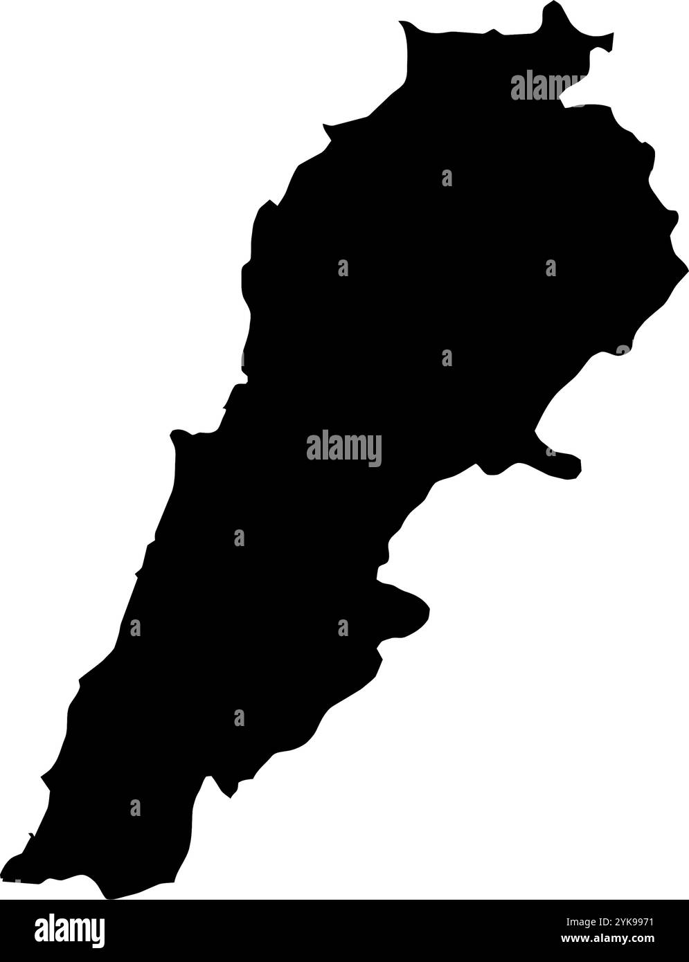 A contour map of Lebanon. Vector graphic illustration on a transparent ...