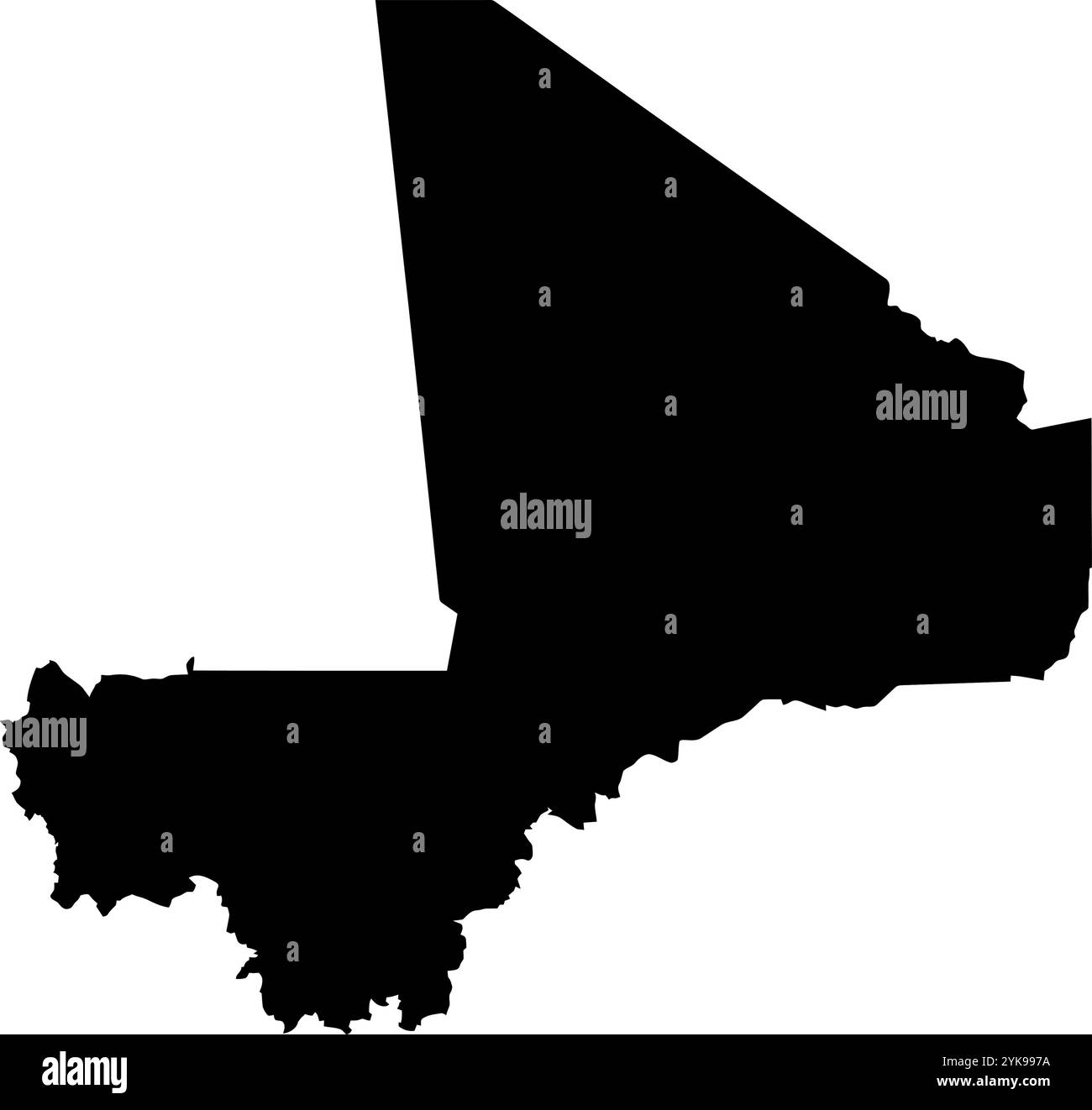A contour map of Mali. Vector graphic illustration on a transparent ...