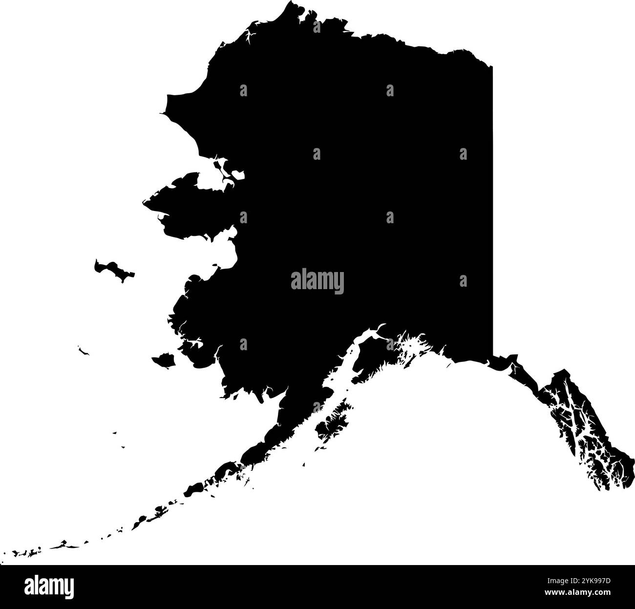 A contour map of USA, Alaska. Vector graphic illustration on a ...