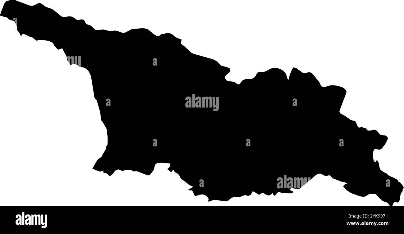 A contour map of Georgia. Vector graphic illustration on a transparent ...