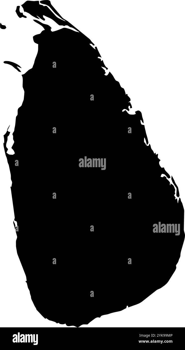 A contour map of Sri Lanka. Vector graphic illustration on a ...