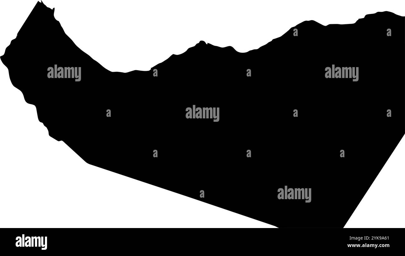 A contour map of Somaliland. Vector graphic illustration on a ...