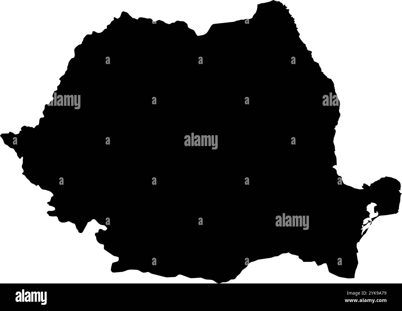 A contour map of Romania. Vector graphic illustration on a transparent ...