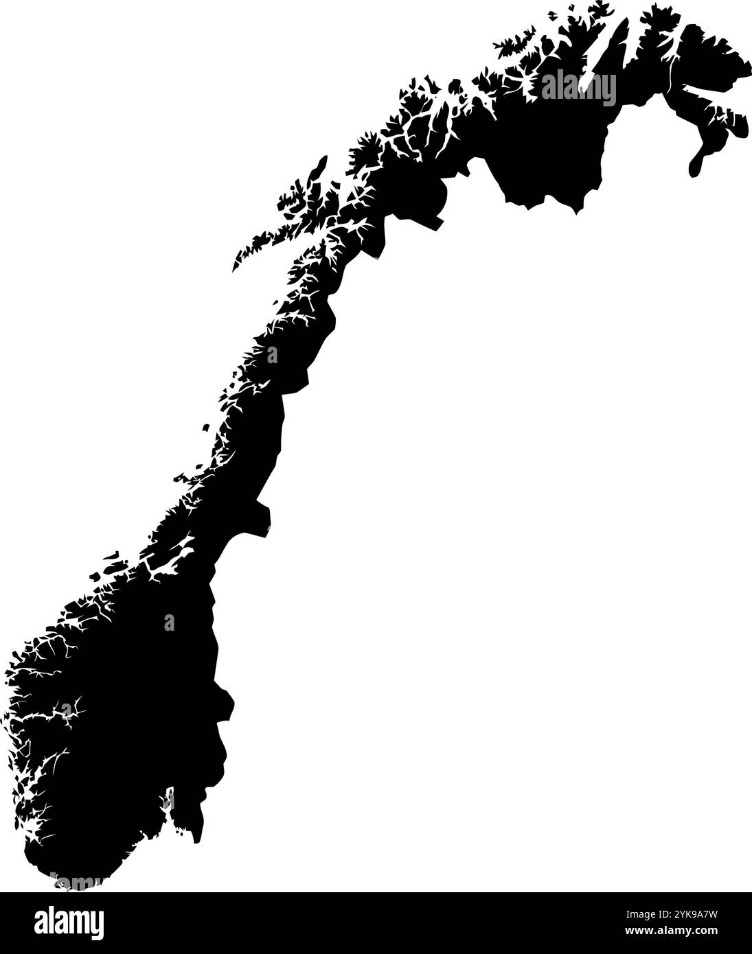 A contour map of Norway. Vector graphic illustration on a transparent ...