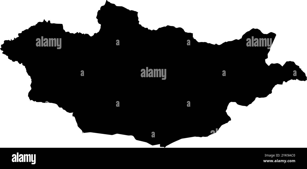 A contour map of Mongolia. Vector graphic illustration on a transparent ...