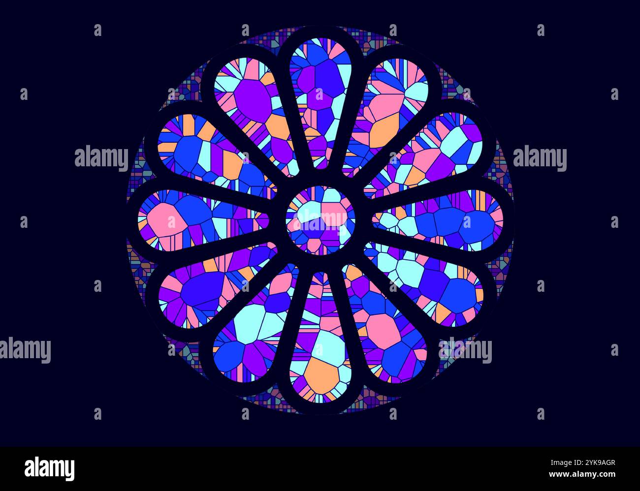 Stained glass rosette vector illustration Stock Vector Image & Art - Alamy