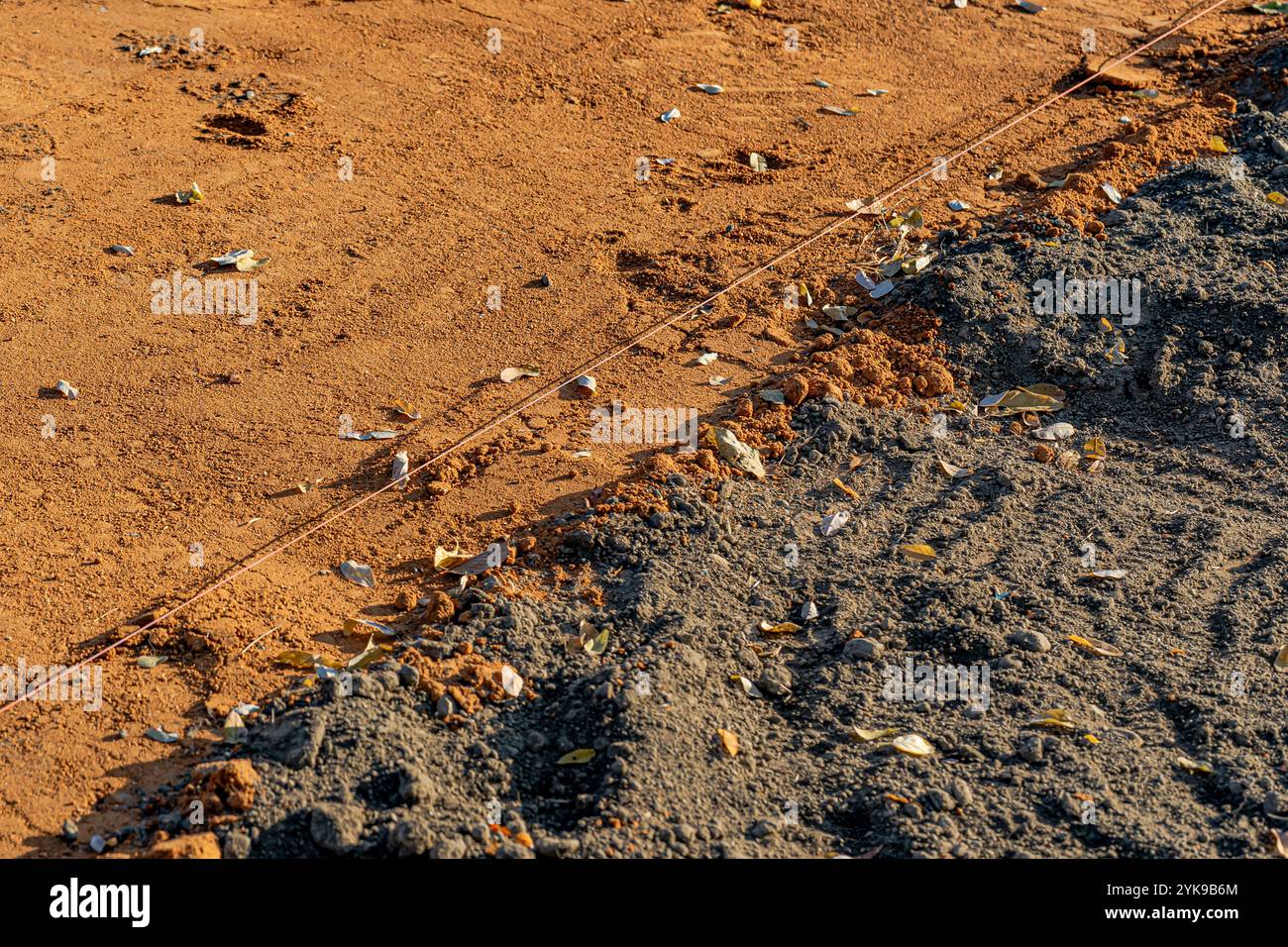 Construction photos of new baseball, softball, sports field red clay ...