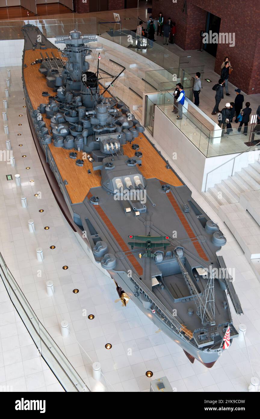 1/10 Scale model of the unsinkable battleship Yamato on display at the ...