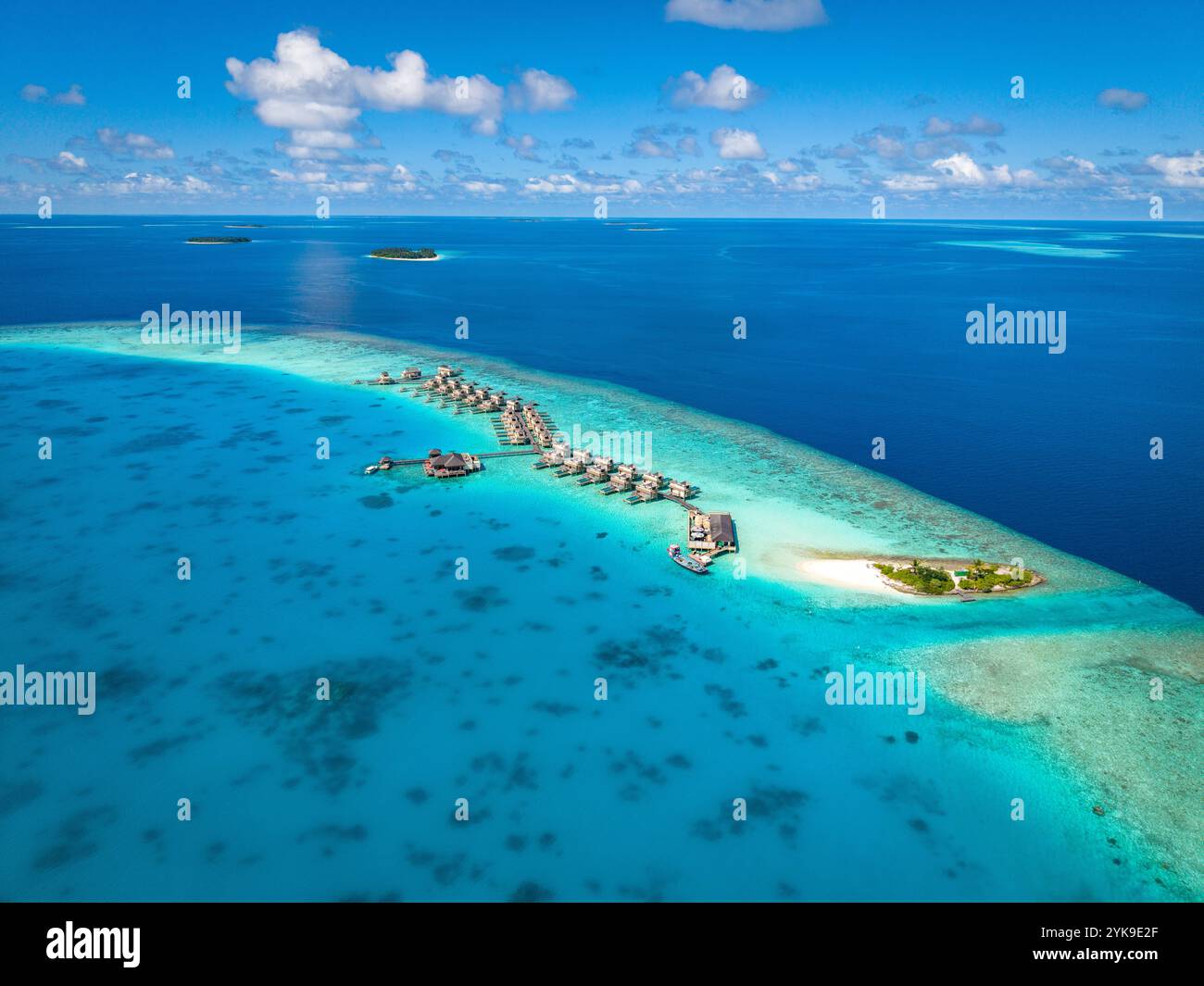 Aerial views of Velavaru Island in Maldives Stock Photo - Alamy