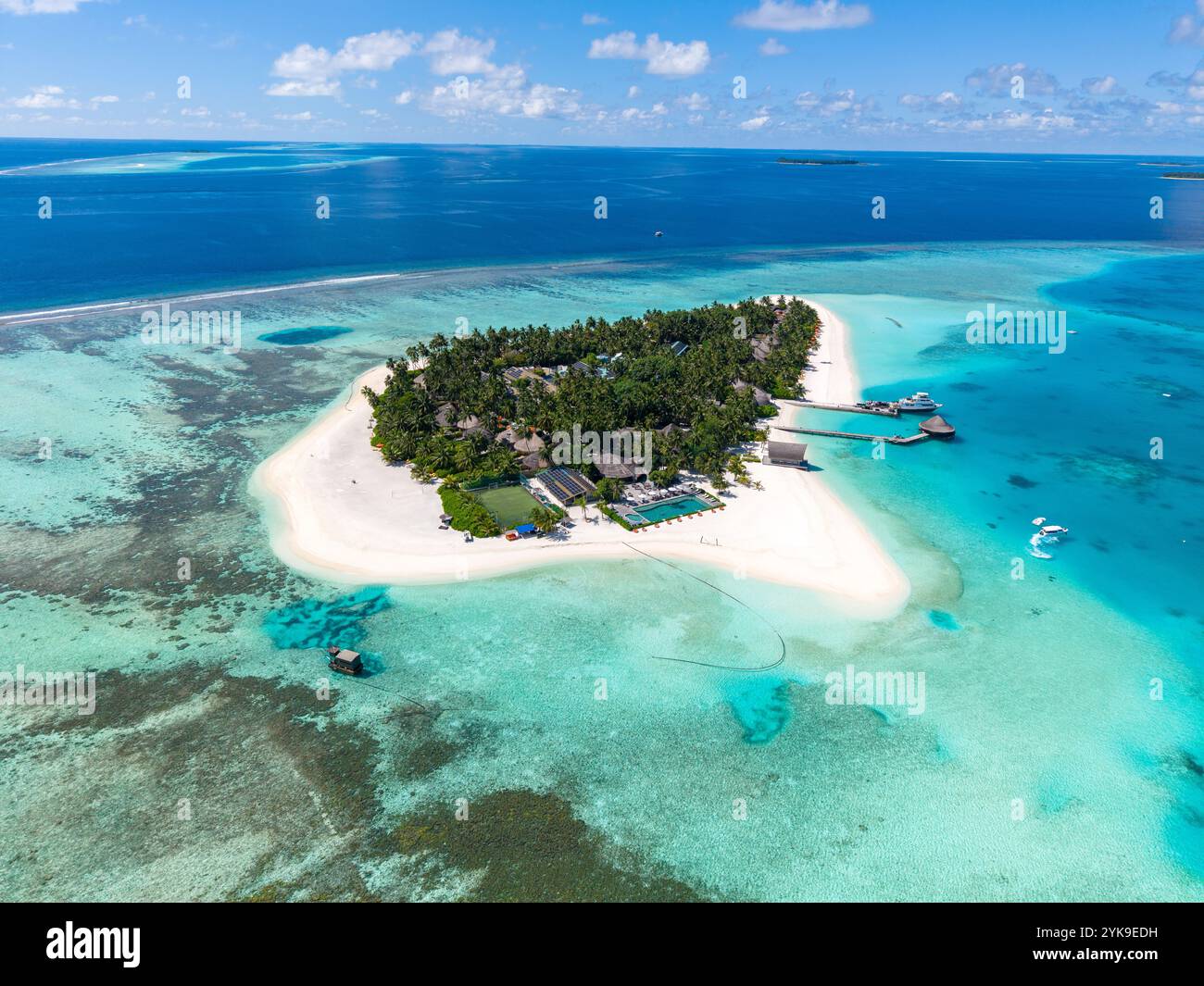 Aerial views of Velavaru Island in Maldives Stock Photo - Alamy