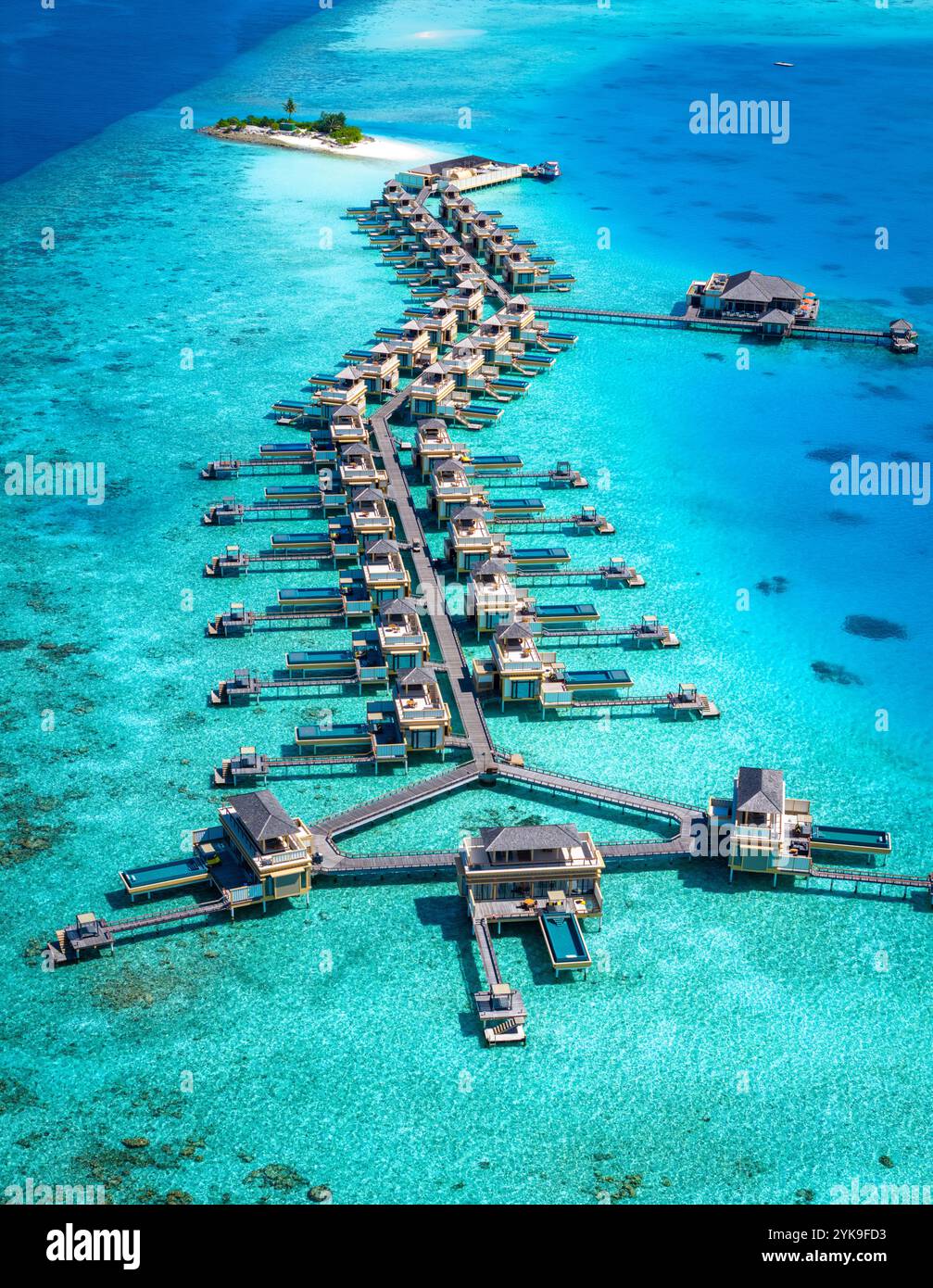 Aerial views of Velavaru Island in Maldives Stock Photo - Alamy