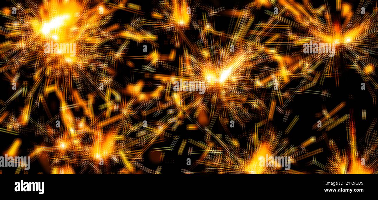 Sparkler spark. Firework spark or blurred light sparkler. New Year ...
