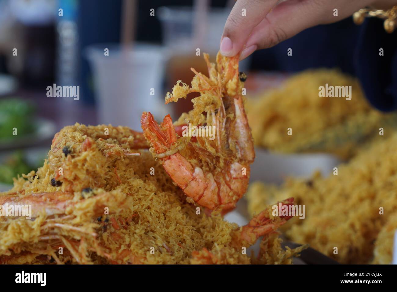Crispy, deep-fried seafood coated in flour batter Stock Photo - Alamy