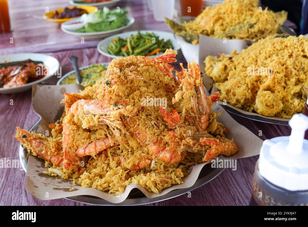 Crispy, deep-fried seafood coated in flour batter Stock Photo - Alamy