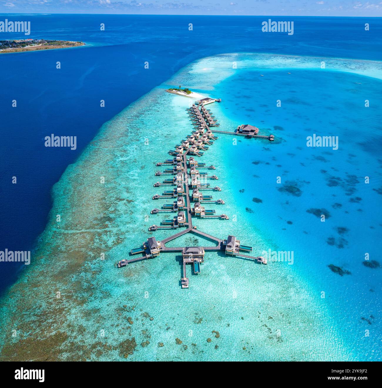 Aerial views of Velavaru Island in Maldives Stock Photo - Alamy