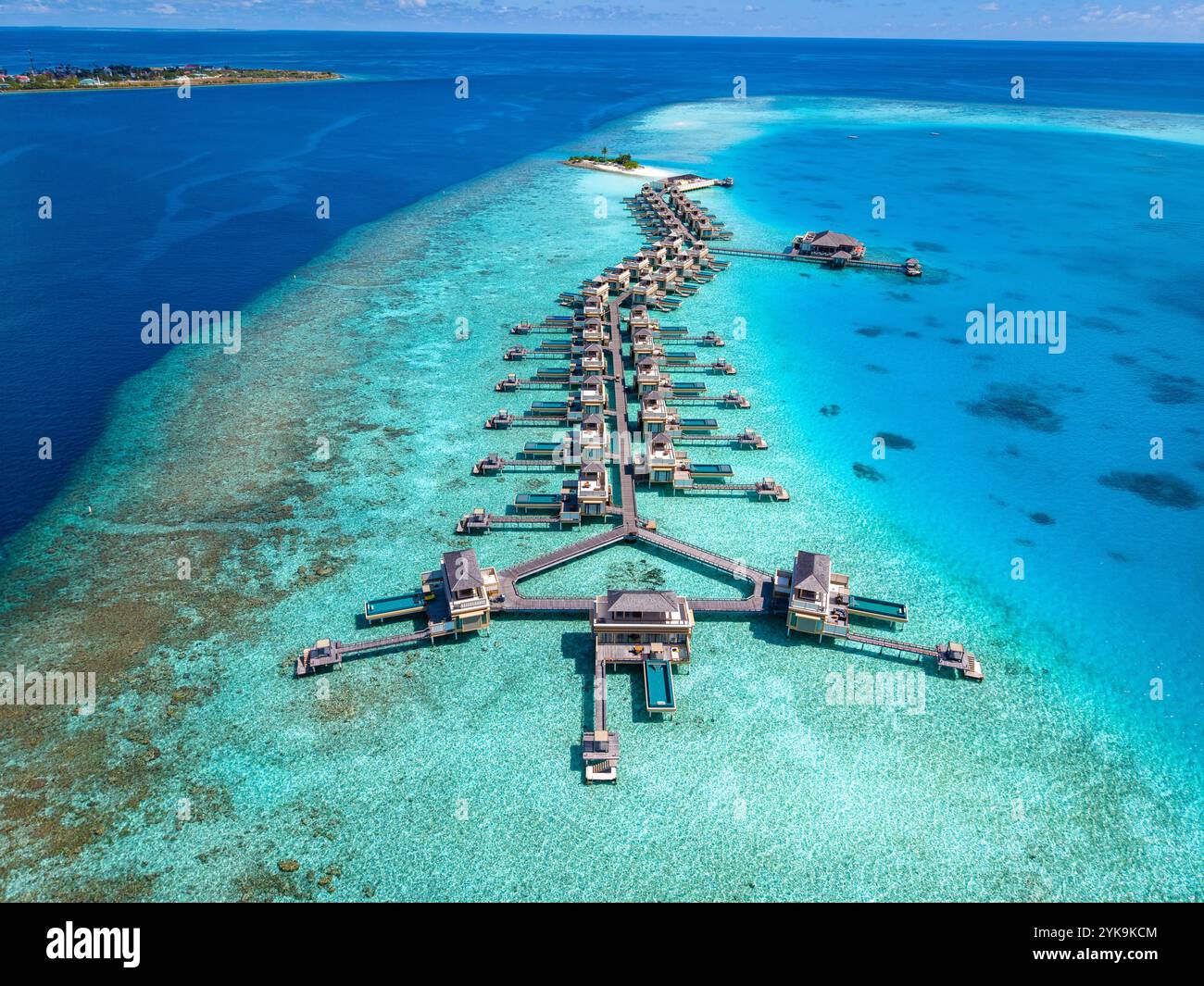 Aerial views of Velavaru Island in Maldives Stock Photo - Alamy