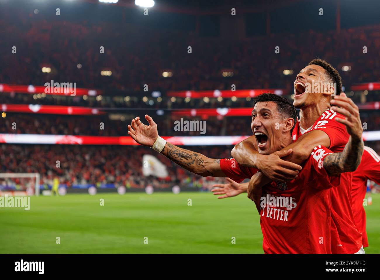 Angel Di Maria, Alexander Bah seen celebrating after scoring goal ...