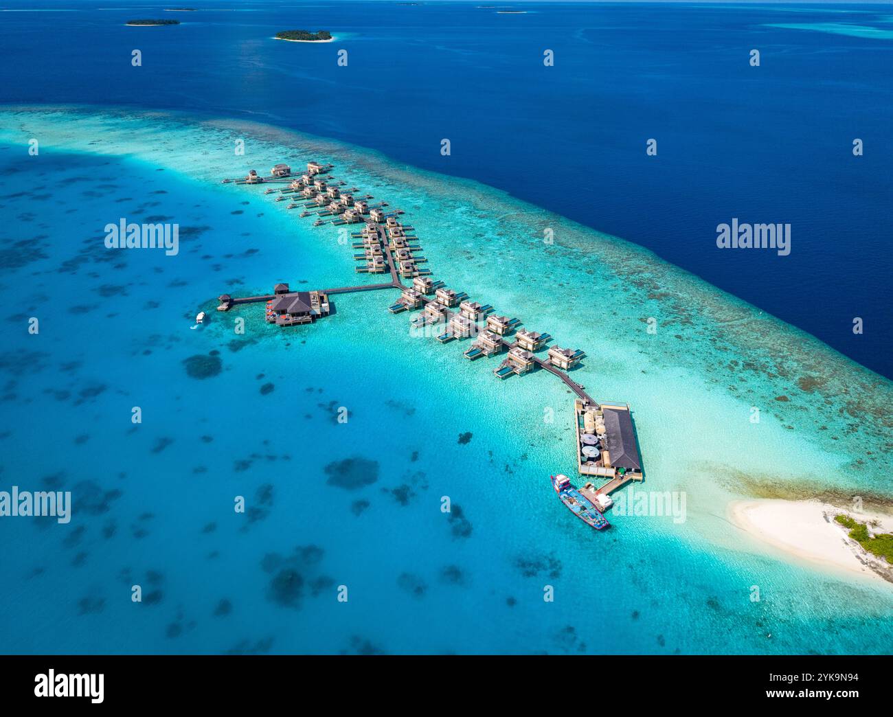 Aerial views of Velavaru Island in Maldives Stock Photo - Alamy