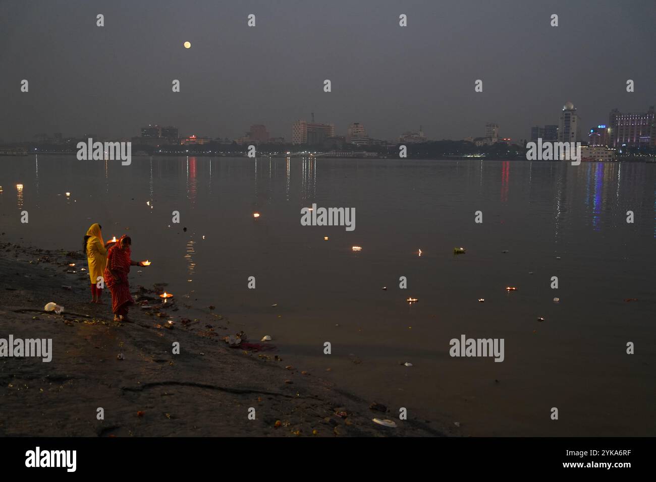 Kolkata, India, 15th November 2024: A river of light and devotion ...