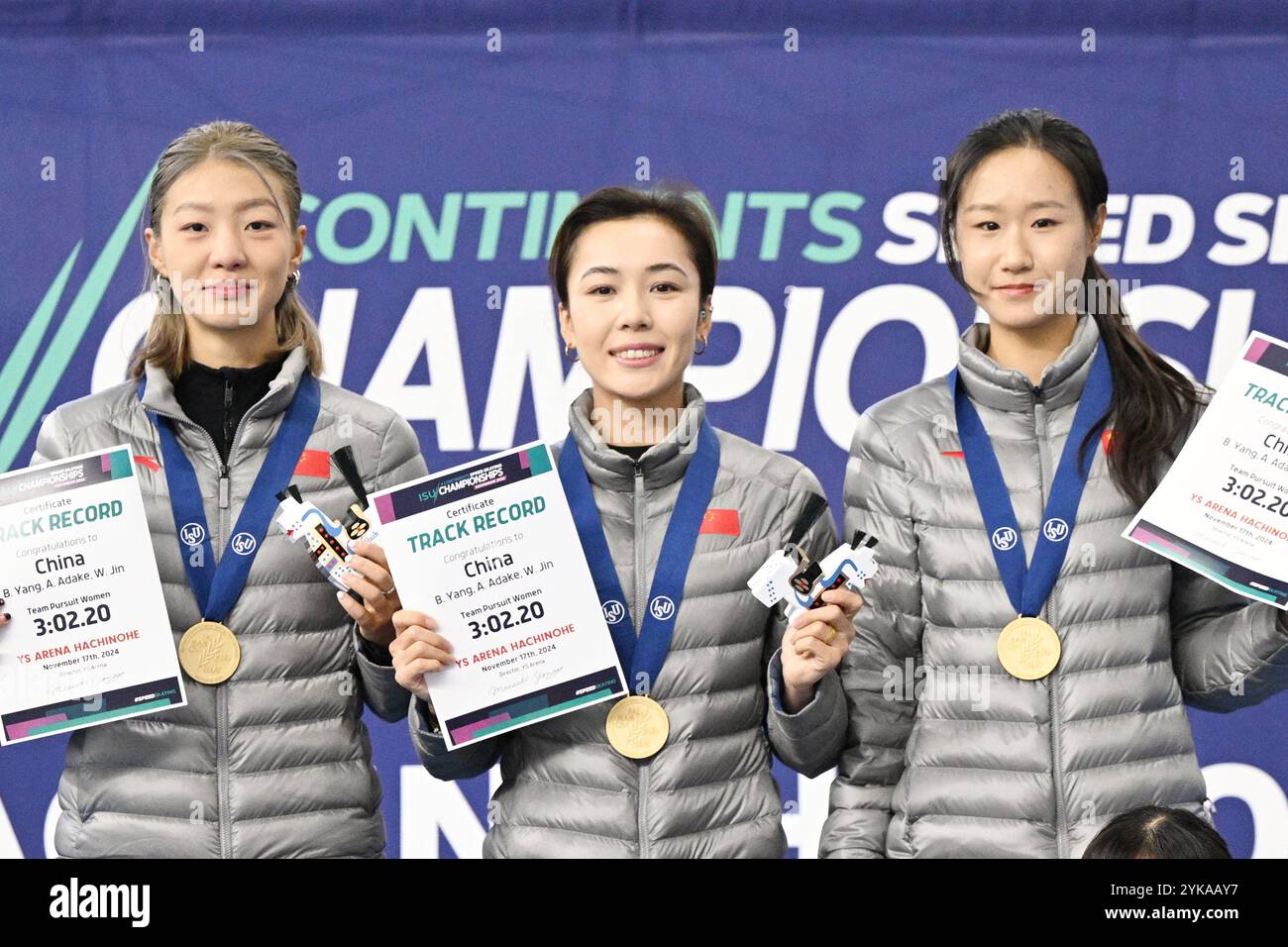 Aomori, Japan. Credit: MATSUO. 17th Nov, 2024. China team group (CHN), Binyu Yang, Ahenaer Adake ...