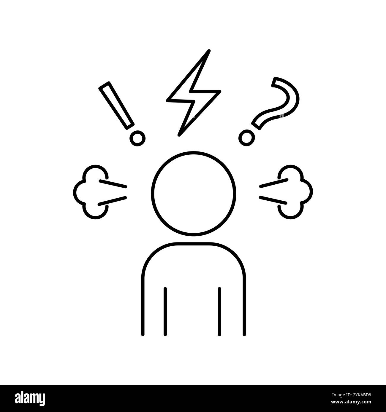 Angry person icon. Frustration vector illustration. Stress emotion ...