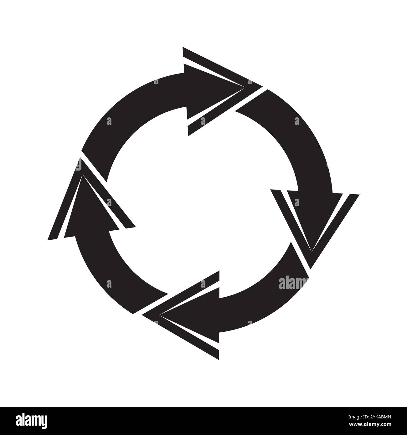 Circular arrow icon. Recycling vector symbol. Black arrow cycle ...