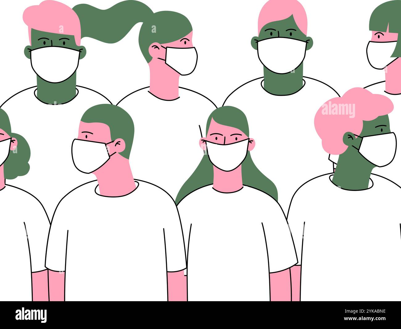 Group of people wearing surgical mask Stock Vector Image & Art - Alamy