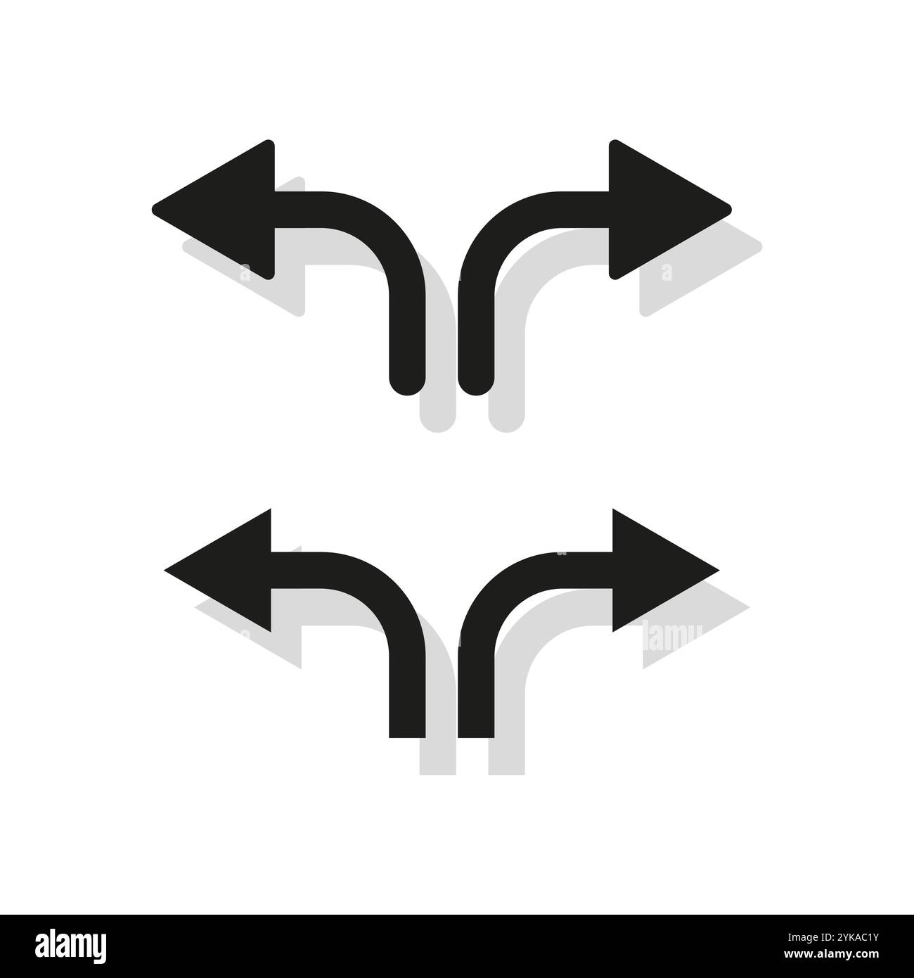 Directional arrows icon. Choice symbol illustration. Navigation vector. Decision pathway Stock ...