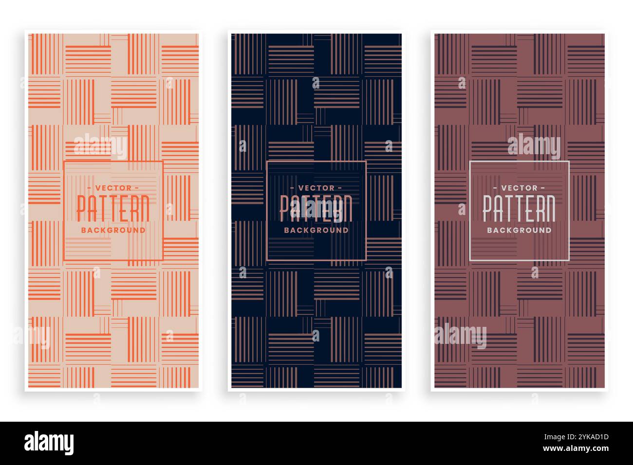 abstract horizontal and vertical lines pattern banners set Stock Vector ...