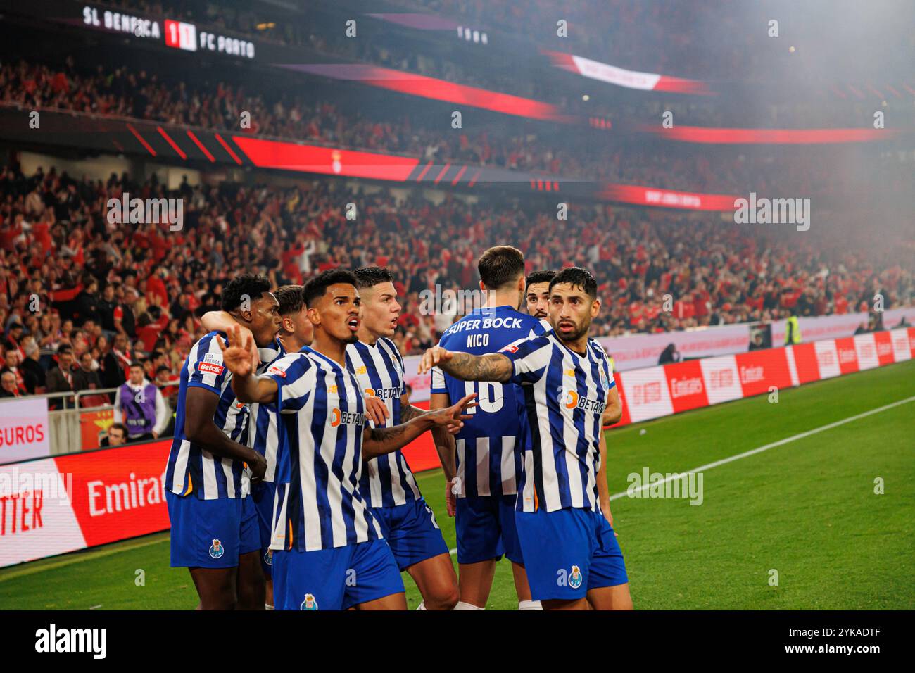 Players of FC Porto seen celebrating after goal from Samu Omorodion ...