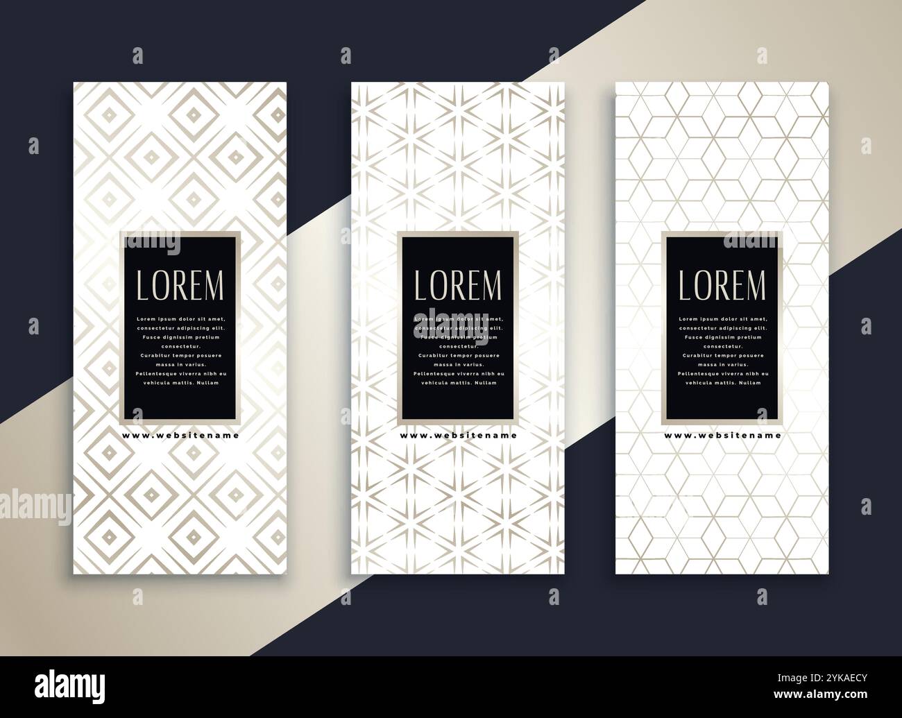 white vertical clean banners set with minimal pattern Stock Vector ...