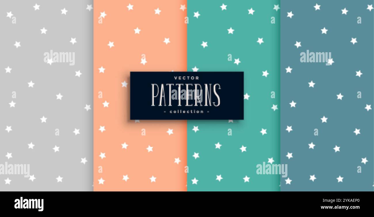 cute stars pattern set design in many colors Stock Vector Image & Art ...