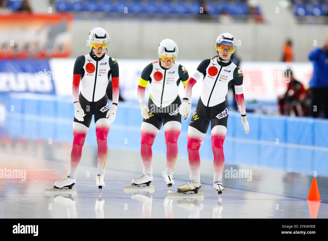 Aomori, Japan. 17th Nov, 2024. Japan team group, (L-R) Hana Noake, Rin Kosaka, Yuka Takahashi ...